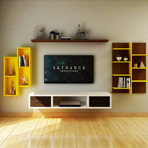 Modular Wall TV Cabinet (W3202 x D440 x H1541mm) - Crownlivin